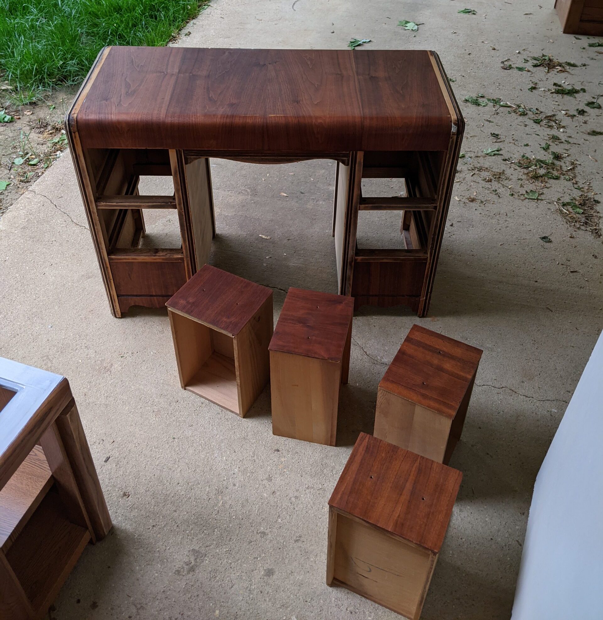 Refinishing an Art Deco Waterfall Desk – DIY by Design
